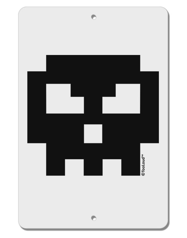 Retro 8-Bit Skull Aluminum 8 x 12" Sign - Davson Sales