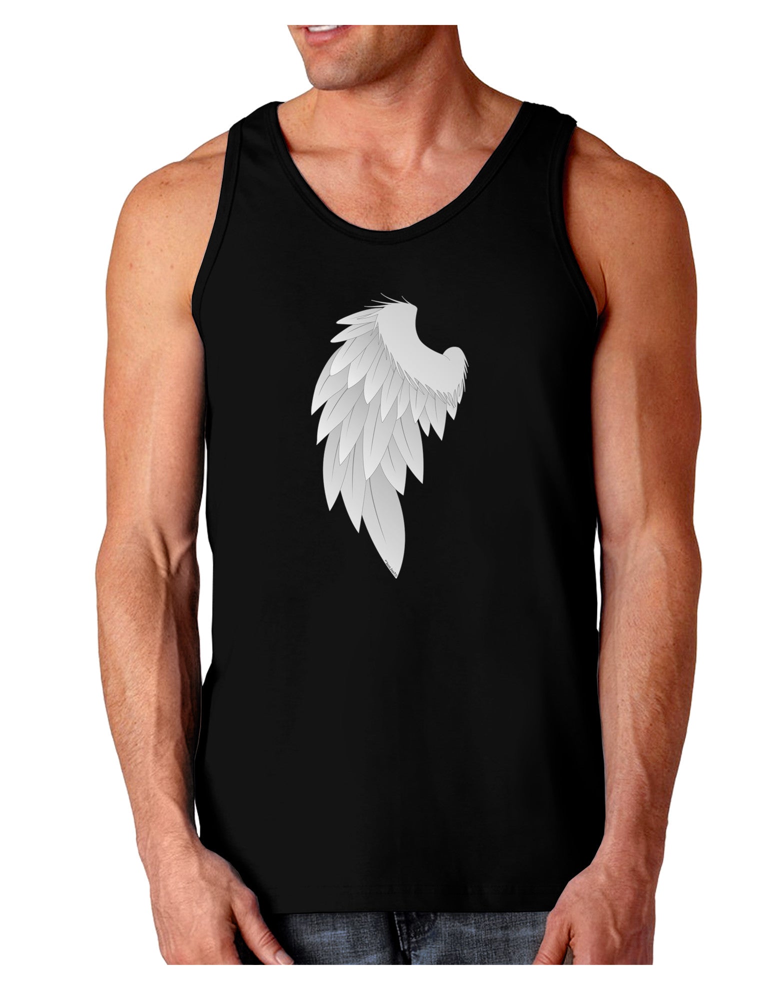 Single Left Angel Wing Design - Couples Dark Loose Tank Top – Davson Sales