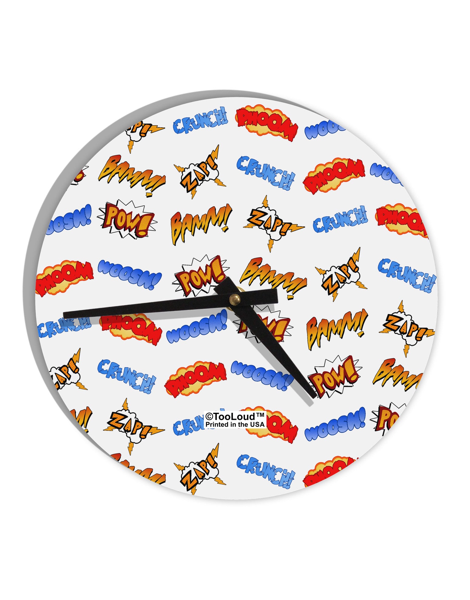 Onomatopoeia All Over Print 10 InchRound Wall Clock All Over Print ...