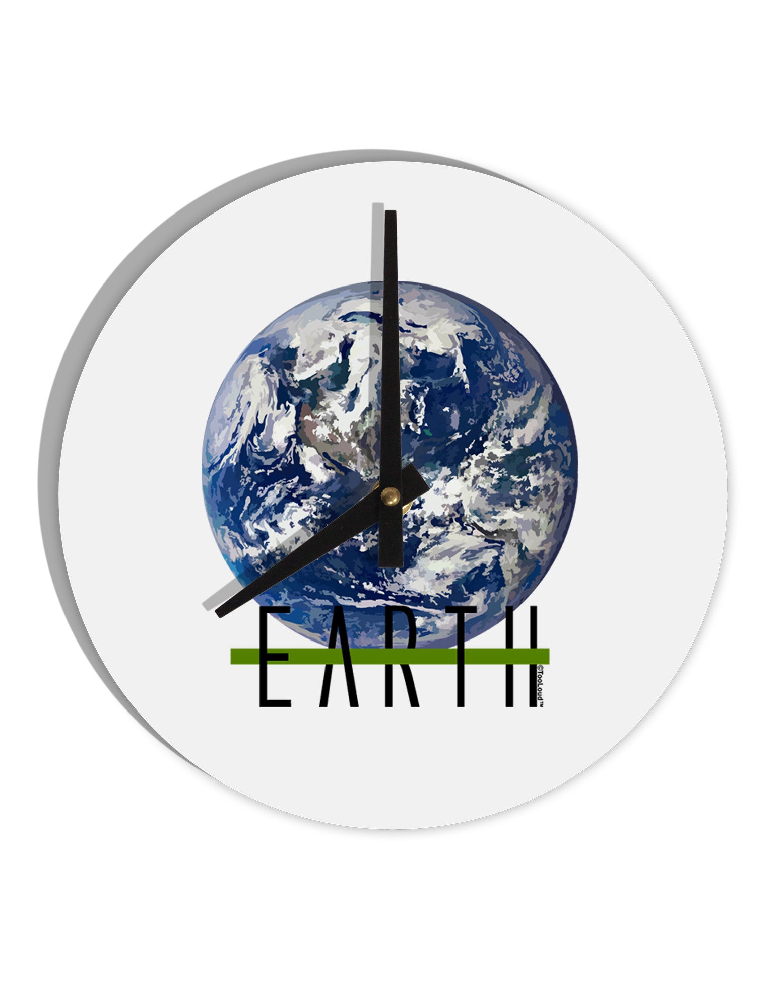 Planet Earth Text 10 InchRound Wall Clock by TooLoud - Davson Sales